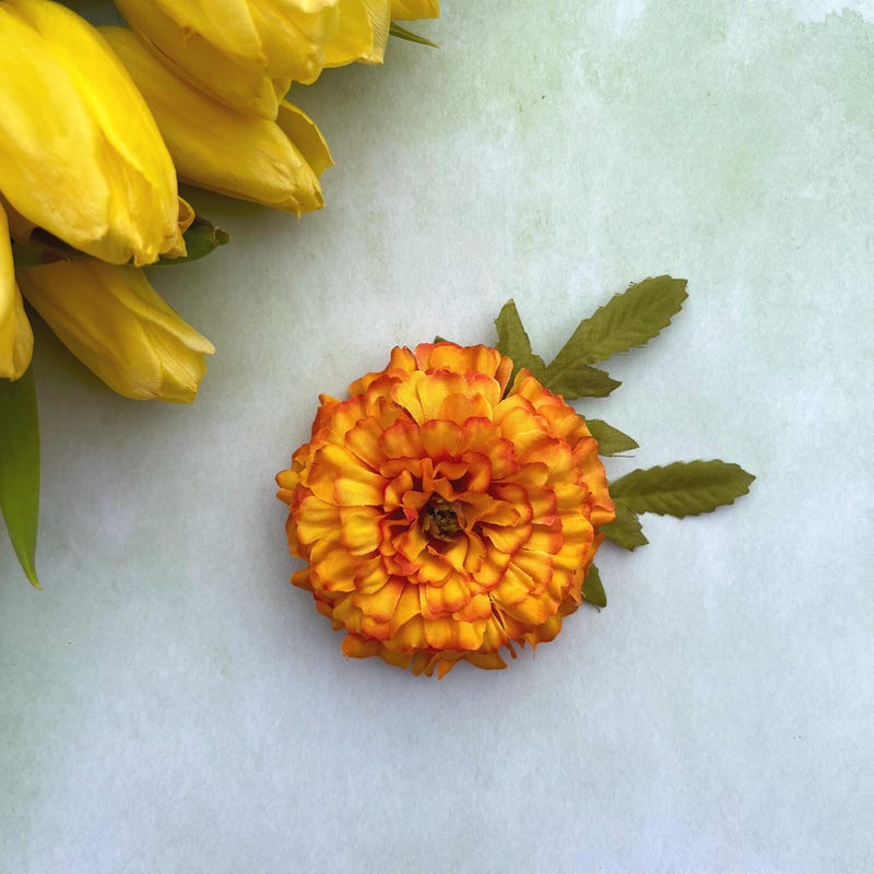 Marigold Flower for Hair - Etsy UK