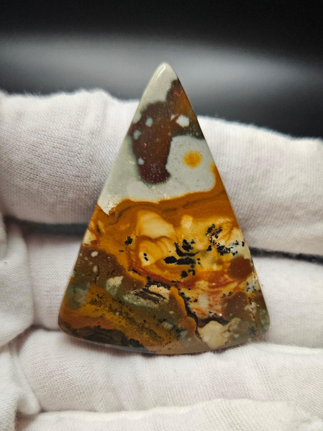 Unique Triangular Rocky Butte Picture Jasper Cabochon Scenic Perfect ...