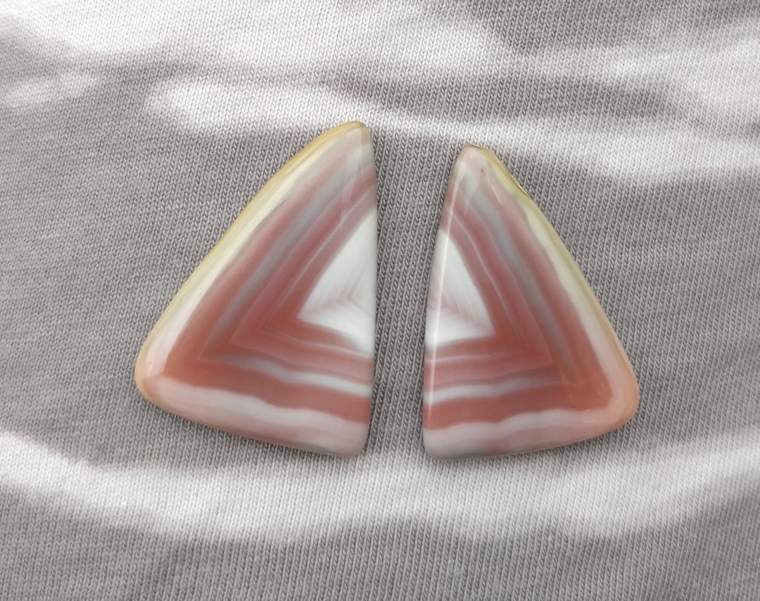 Agate Creek Triangular Cabochon Pair Lovely Pink Color Perfect for ...