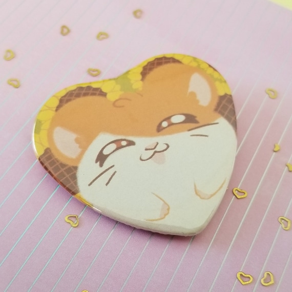 Hamtaro Ham Ham Heart Button - Etsy