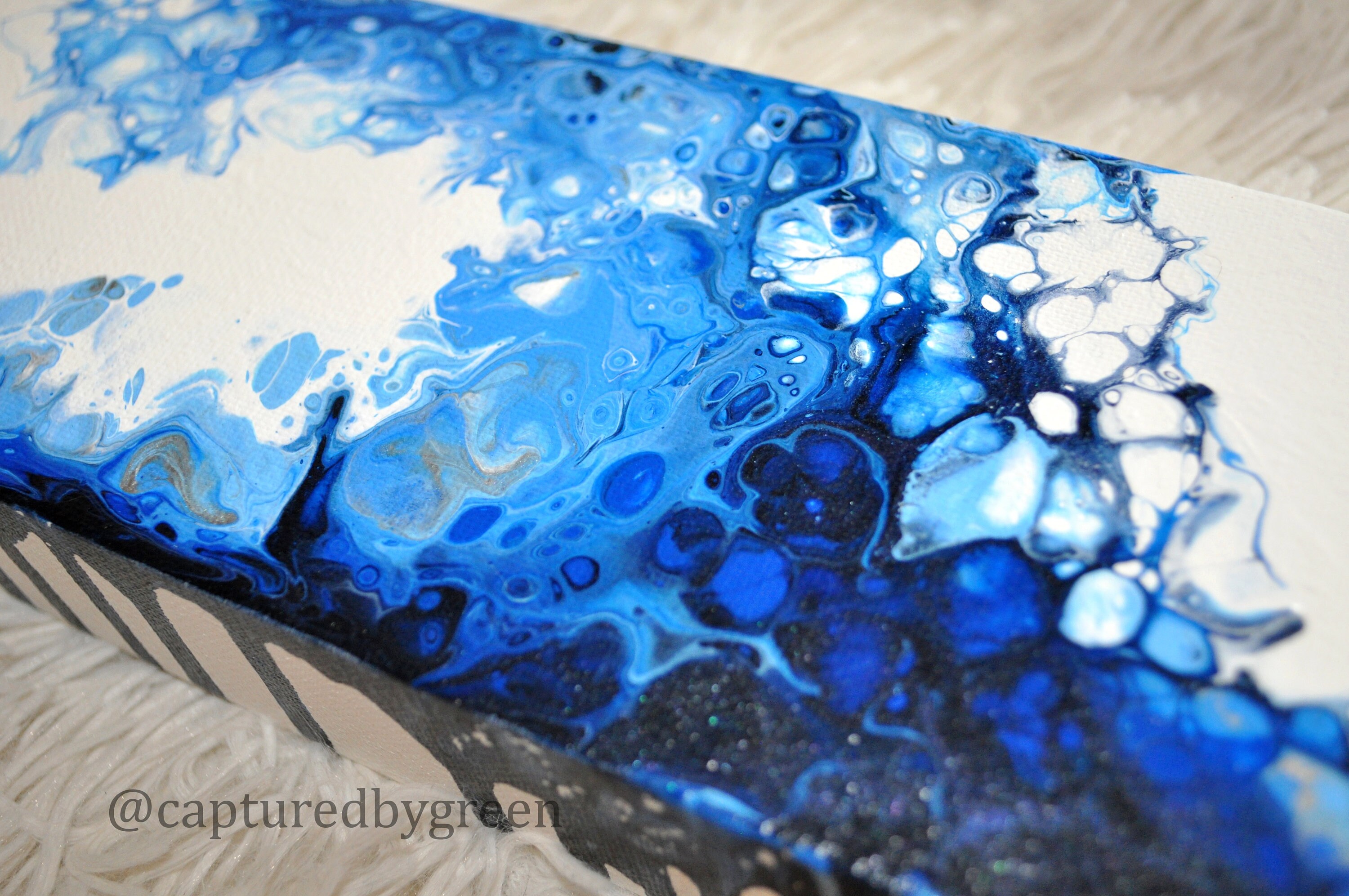 Barrel Blue Wave Ocean Inspired Abstract Acrylic Fluid Dirty - Etsy