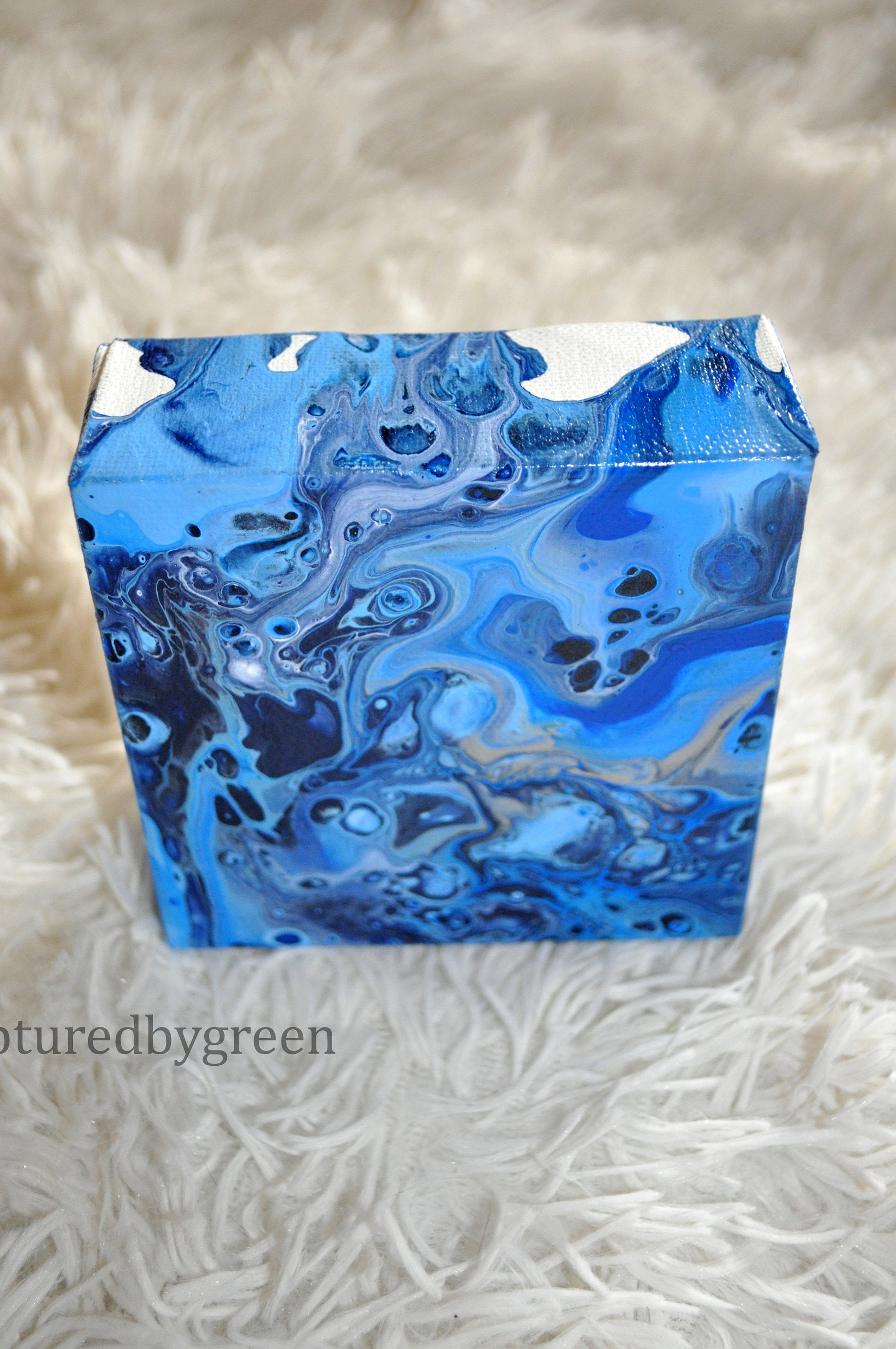 Mix of Blue Ocean Water Inspired Abstract Acrylic Fluid Dirty - Etsy