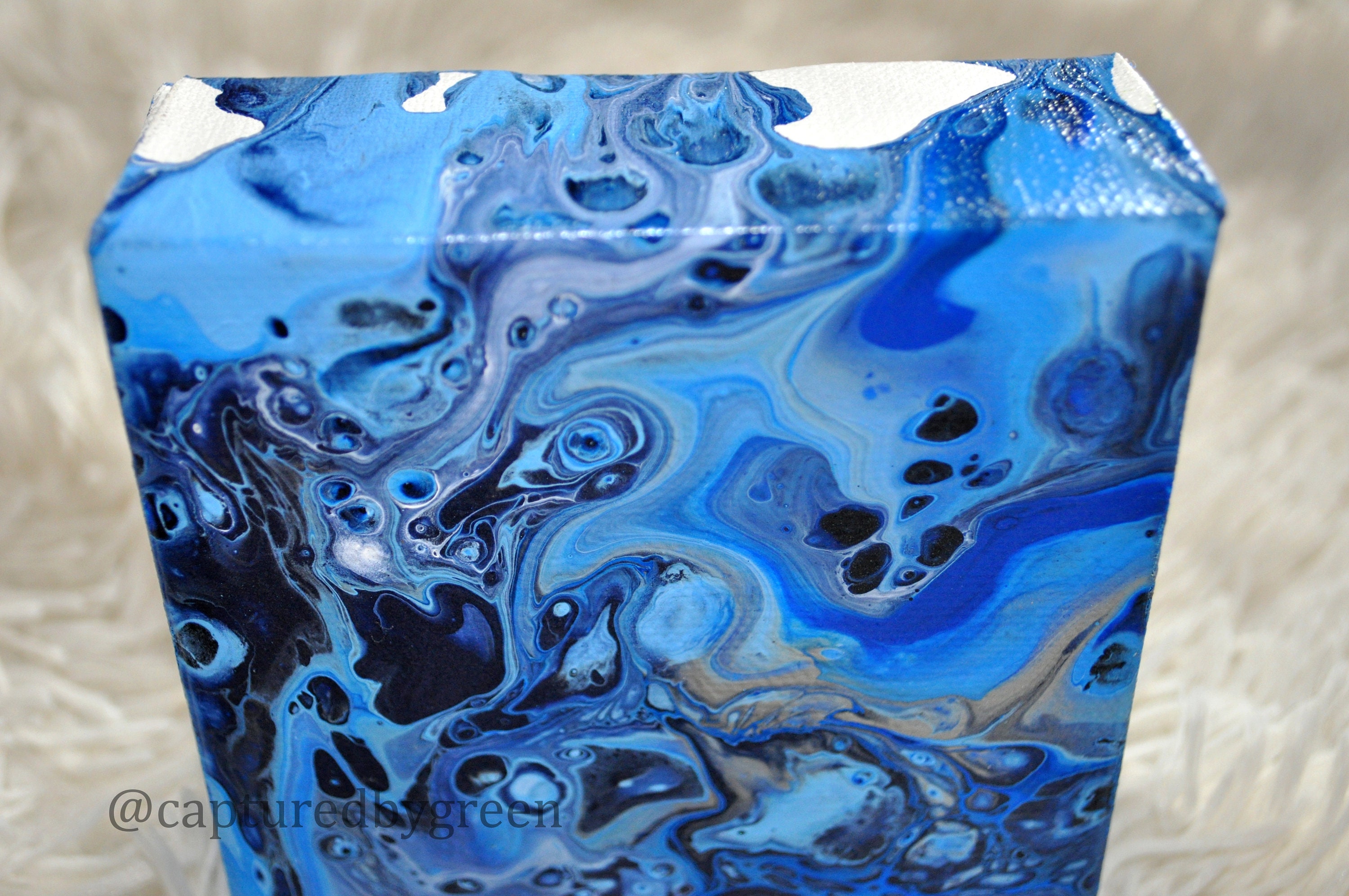 Mix of Blue Ocean Water Inspired Abstract Acrylic Fluid Dirty - Etsy