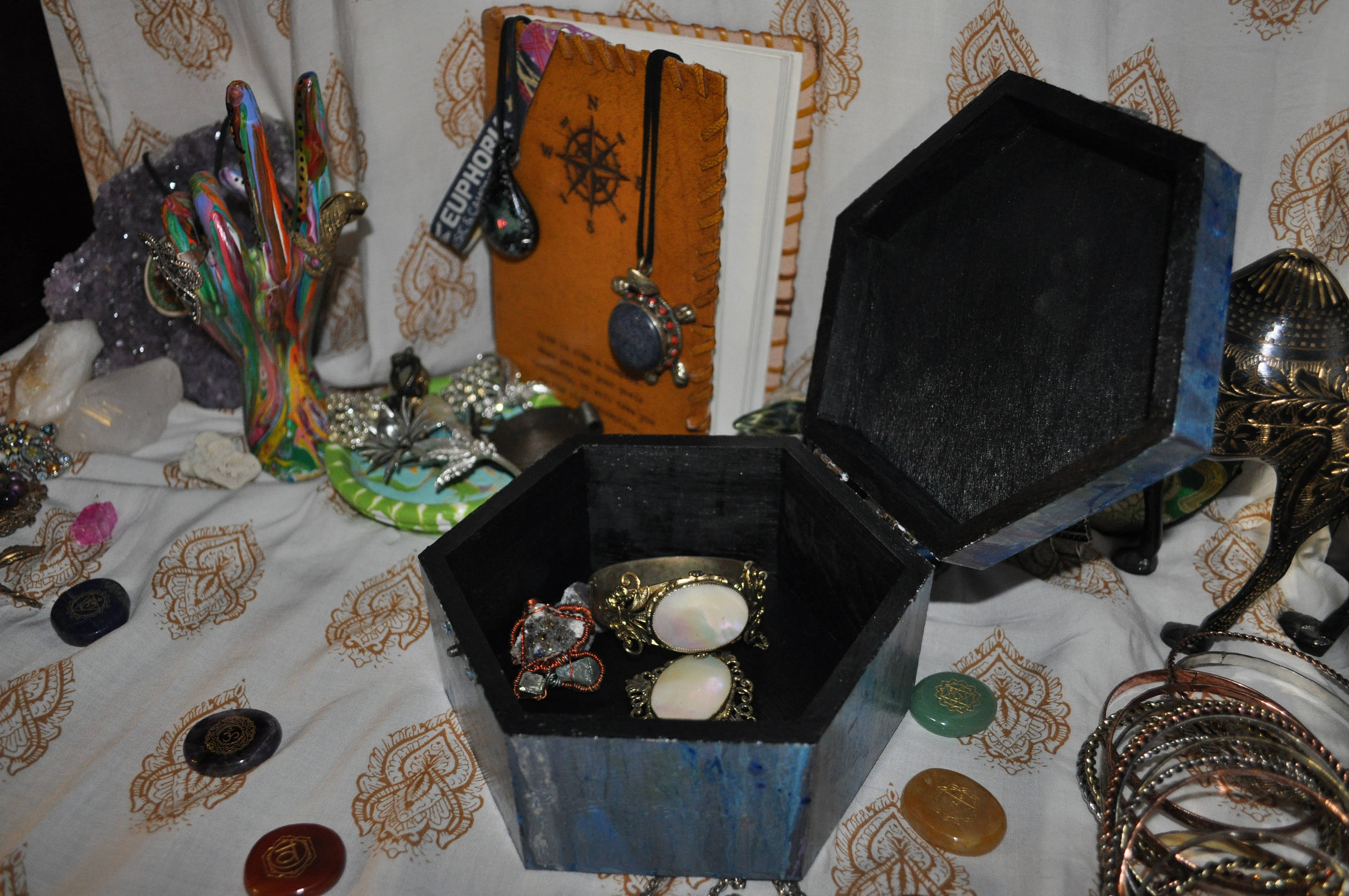 Cosmic Blue Swirl Wooden Stash Box Fluid Art Crystal Box - Etsy