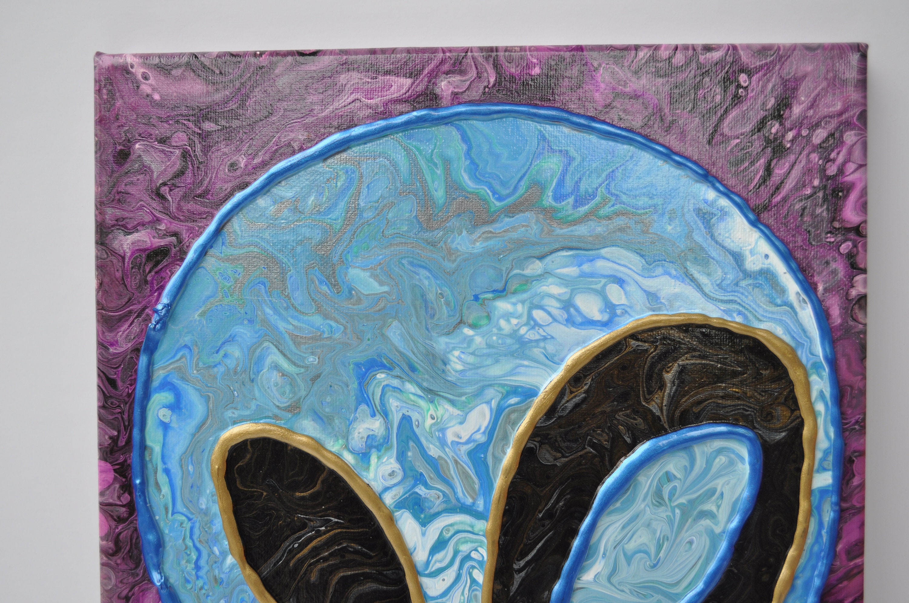 YIN YANG ALIEN Original Abstract Acrylic Fluid Pour Painting - Etsy