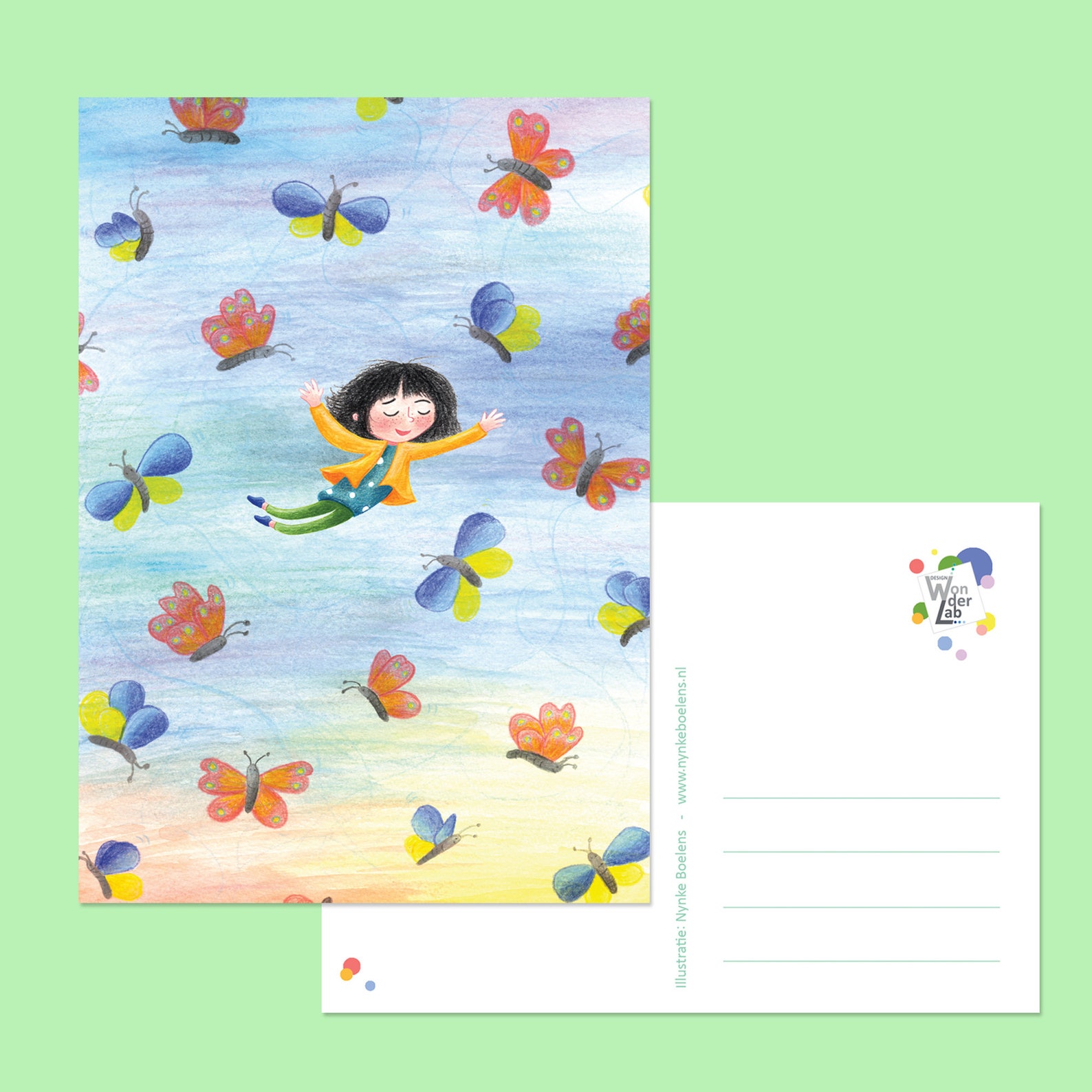 Set of 4 illustrated postcards cute greeting cards for kids | Etsy