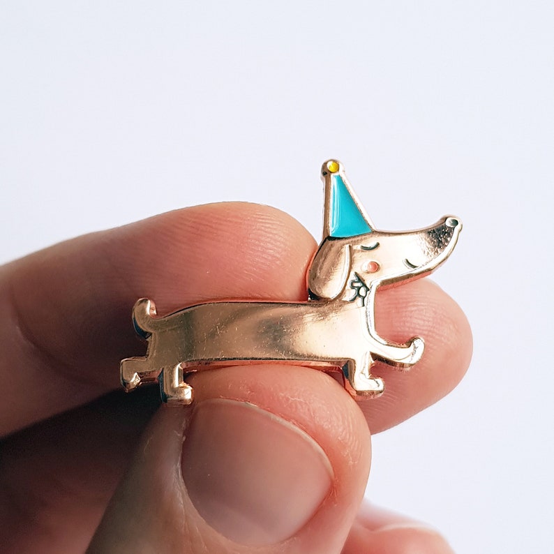 Sausage dog pin soft enamel teckel pin copper dachshund | Etsy