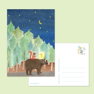 Set of 5 Postcards - Cute Animal Illustration Greeting Cards for Kids ...