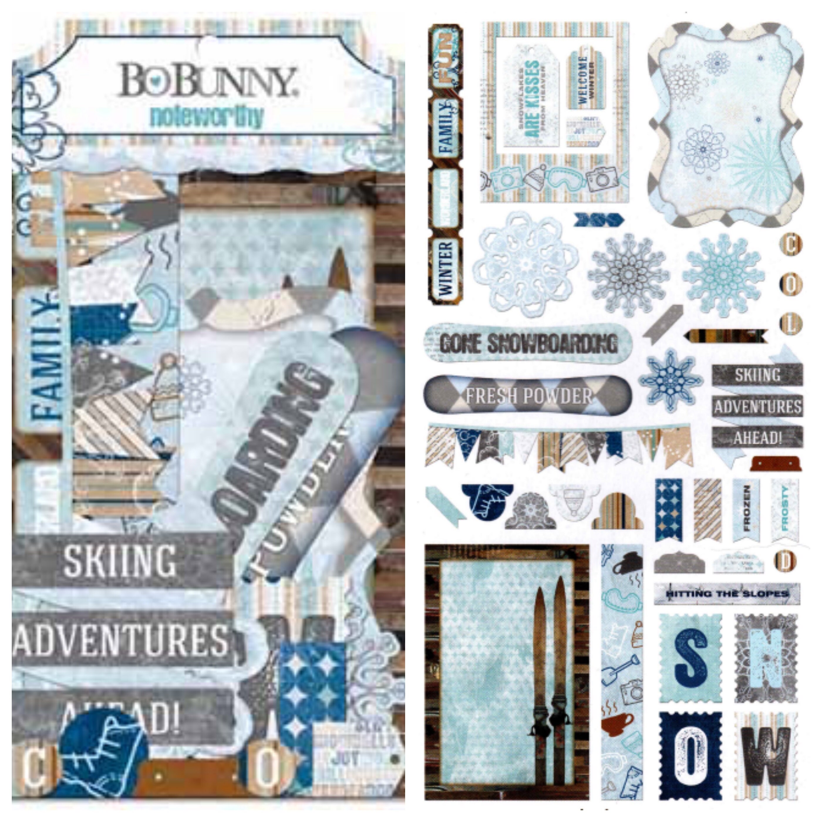 Bo Bunny - Whiteout 12x12 Paper Pack (12 Sheets) and Noteworthy Die ...