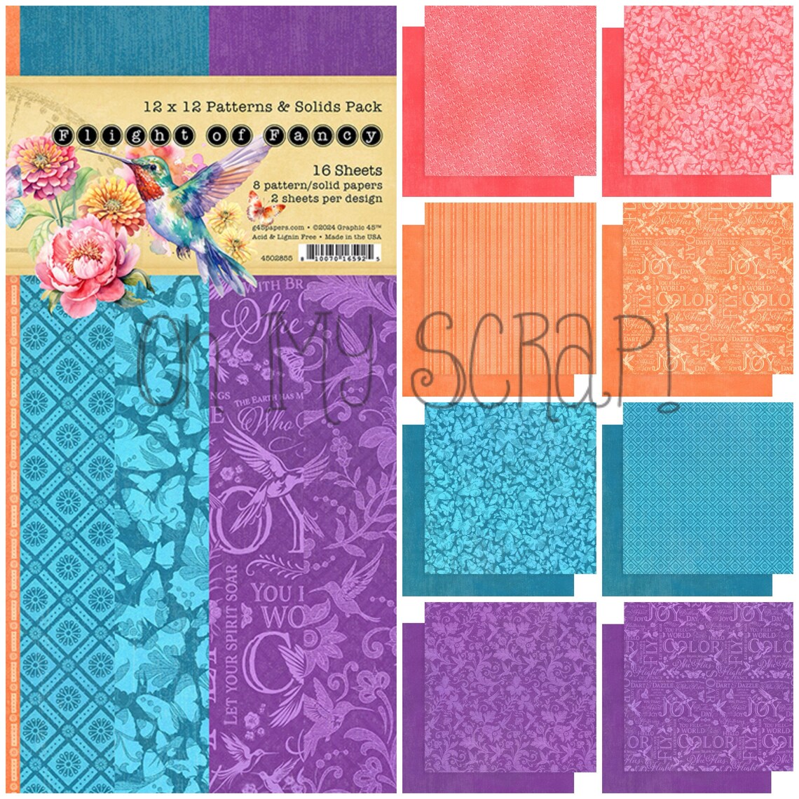 Graphic 45 - Flight of Fancy 12x12 Collection Paper Pack - 8x8 Paper ...