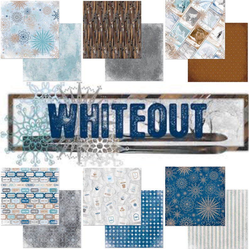 Bo Bunny - Whiteout 12x12 Paper Pack (12 Sheets) and Noteworthy Die ...