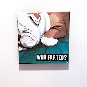 English Bulldog - Canvas Art Print - "who Farted?" - Etsy