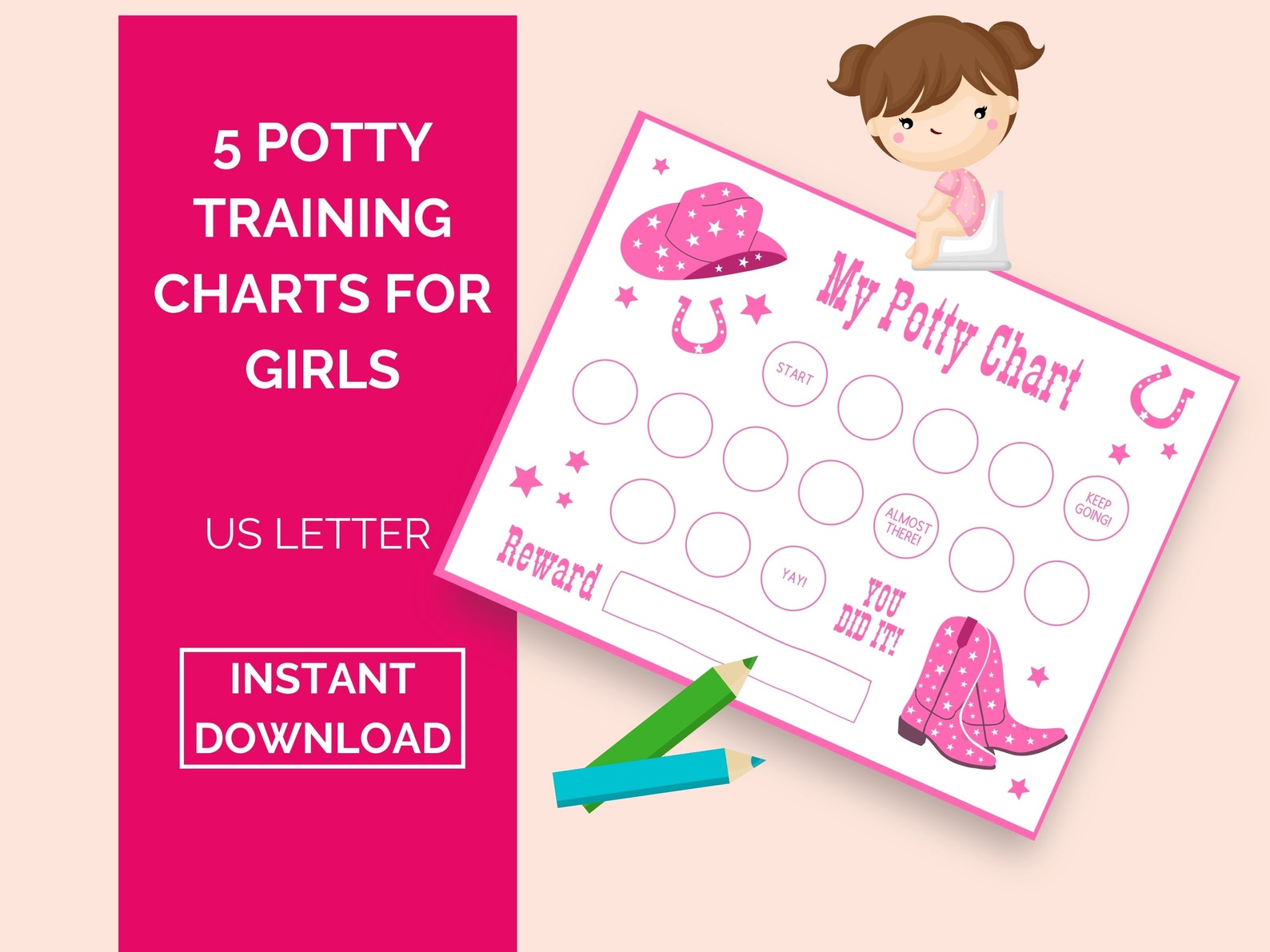 Potty Training Charts Printable, Potty Training Sticker Chart for Kids ...