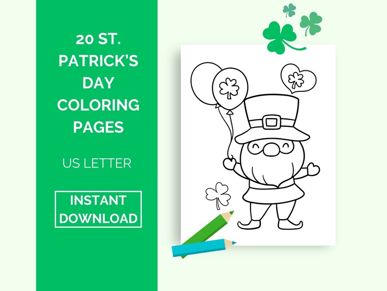 Printable St Patricks Day Coloring Pages for Kids, St Patricks Day ...