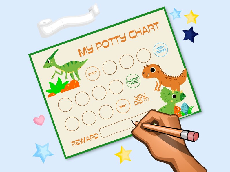 Potty Training Charts Printable, Potty Training Sticker Chart for Kids ...