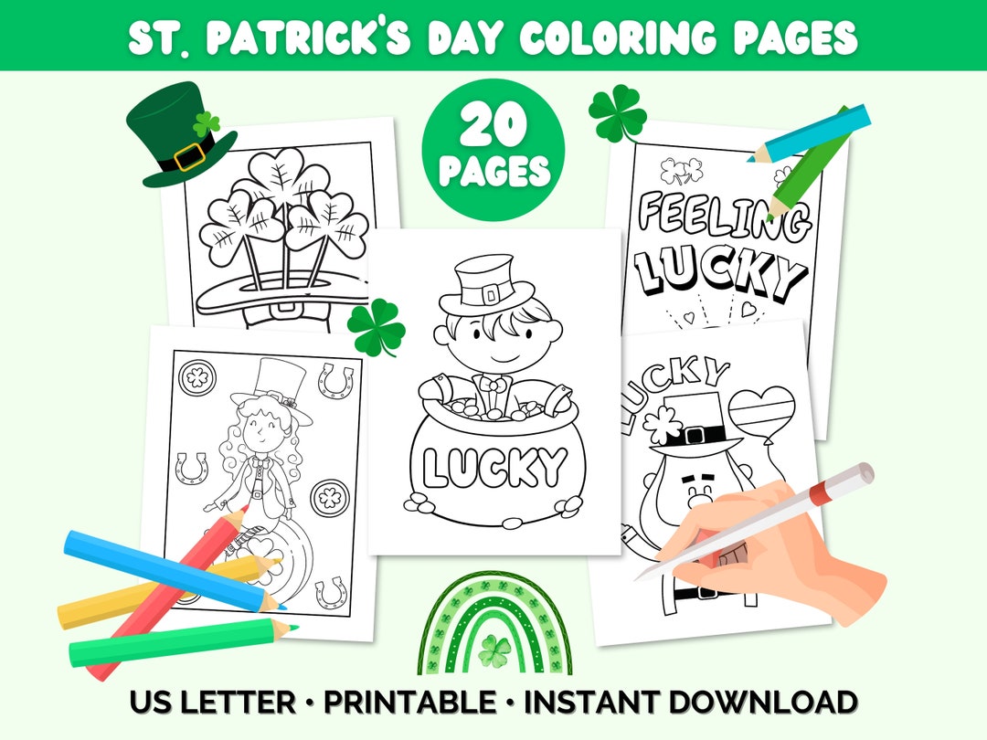 Printable St Patricks Day Coloring Pages for Kids, St Patricks Day ...