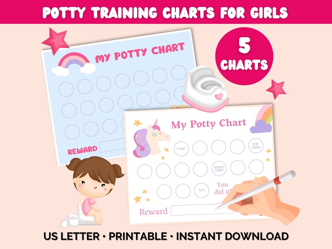 Potty Training Charts Printable, Potty Training Sticker Chart for Kids ...