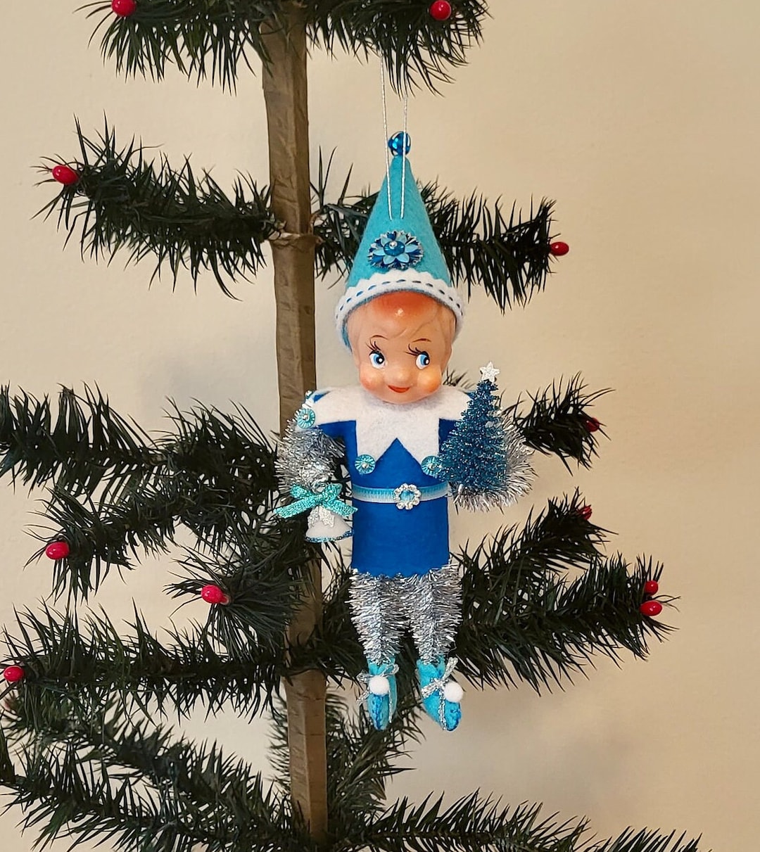 Elf Ornament, Handmade Elf, Felt Elf, Felt Ornament, up Cycled Ornament ...