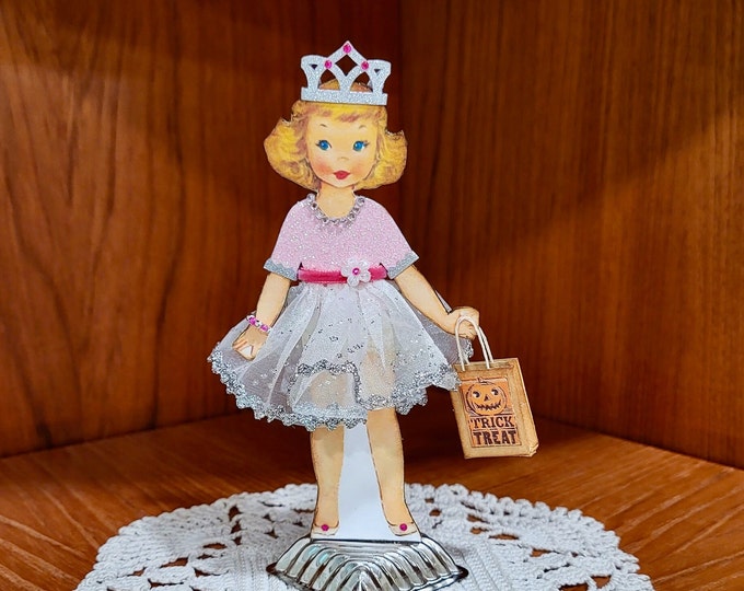Ballerina Paper Doll, Handmade Halloween Paper Doll, Halloween ...