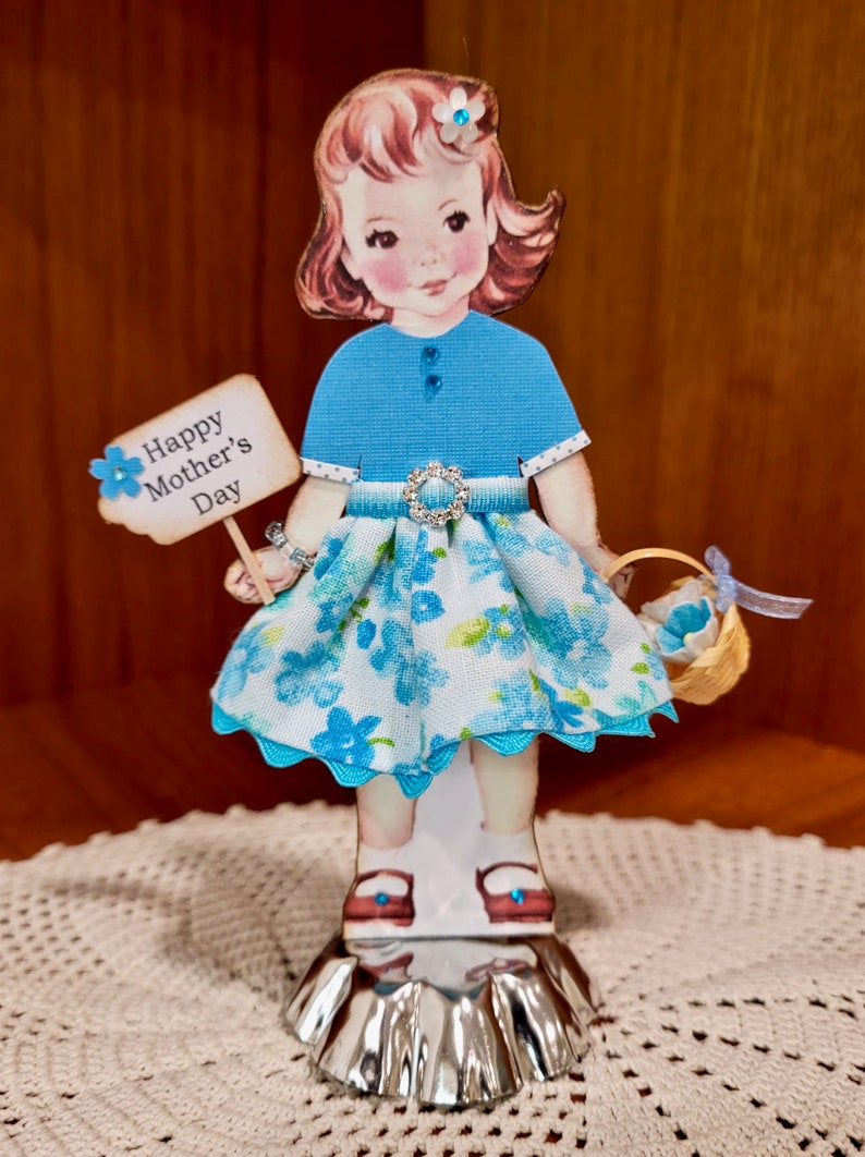 Mother's Day Paper Doll Altered Paper Doll Mixed Media - Etsy