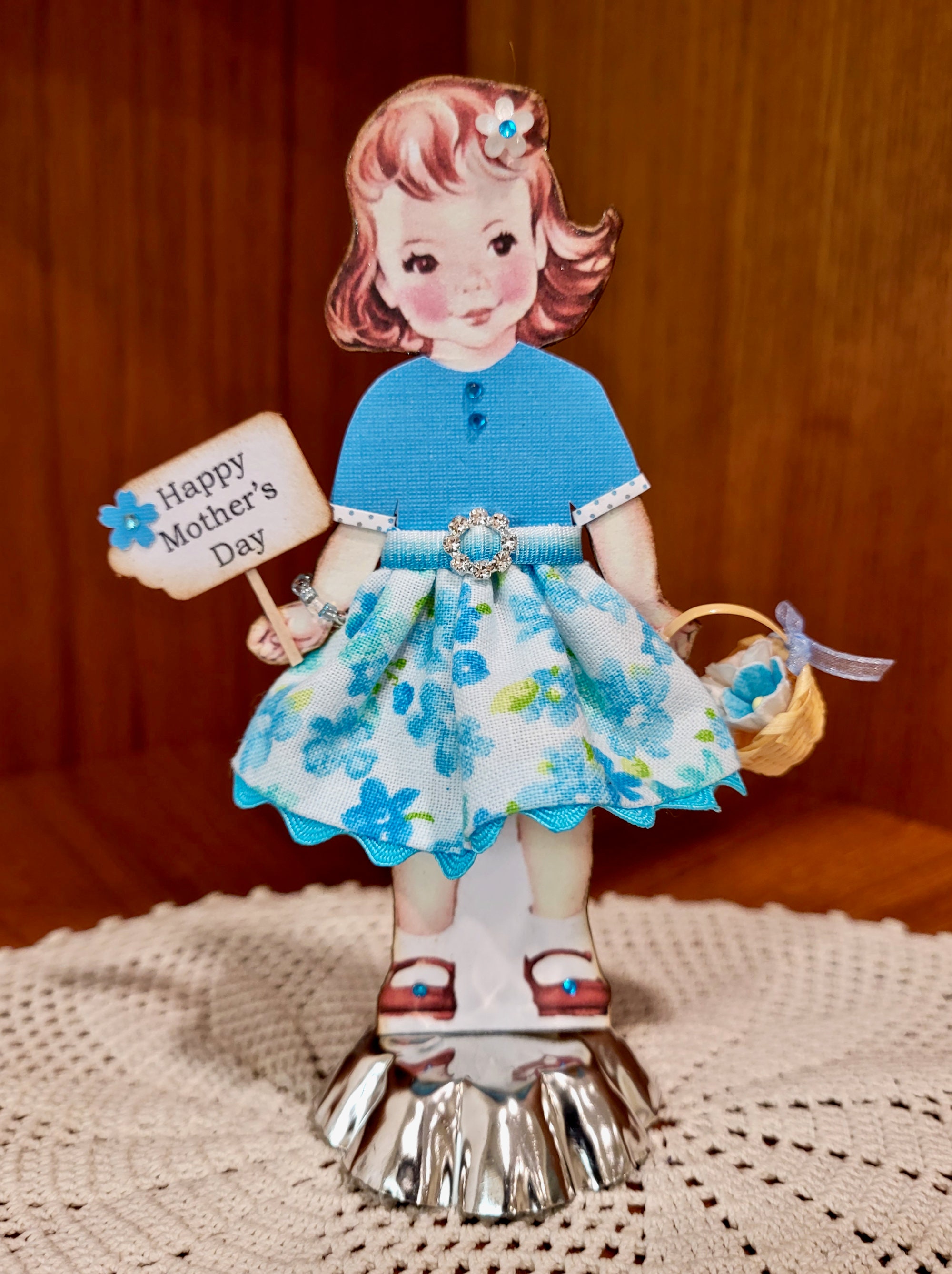 Mother's Day Paper Doll Altered Paper Doll Mixed Media - Etsy