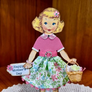 Mother's Day Paper Doll Altered Paper Doll Mixed Media - Etsy