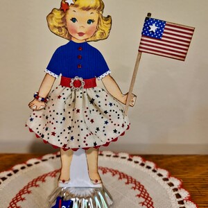 Handmade Patriotic Paper Doll Fourth of July Paper Doll - Etsy