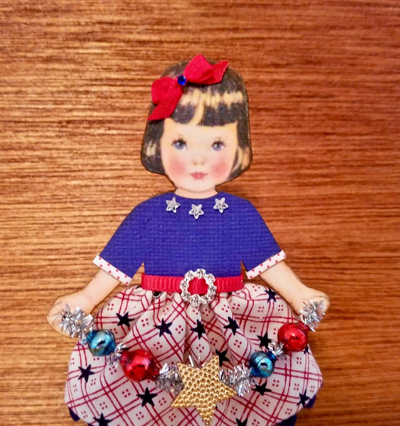 Handmade Patriotic Paper Doll Fourth of July Paper Doll | Etsy