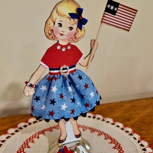 Handmade Patriotic Paper Doll Fourth of July Paper Doll - Etsy