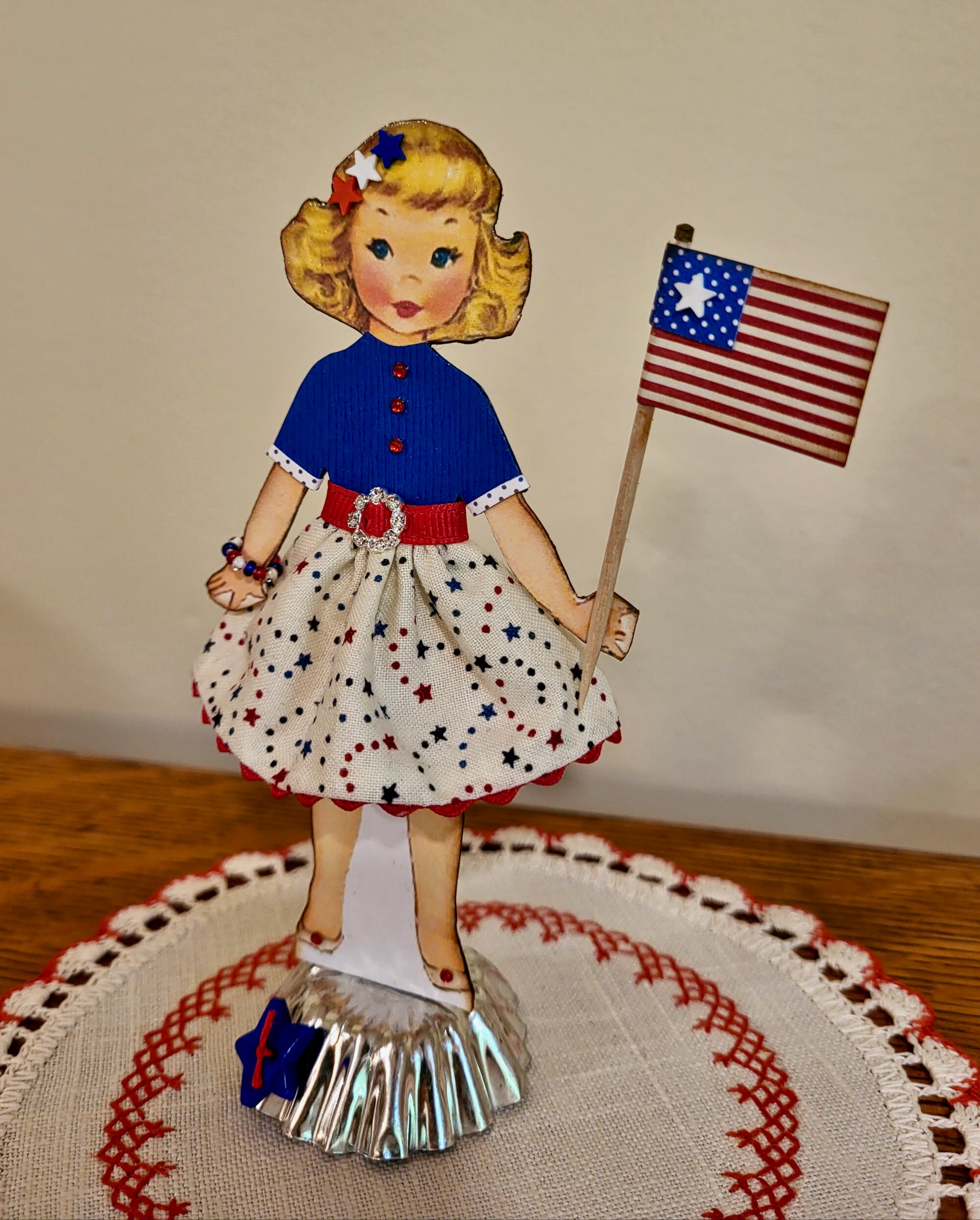 Handmade Patriotic Paper Doll Fourth of July Paper Doll | Etsy
