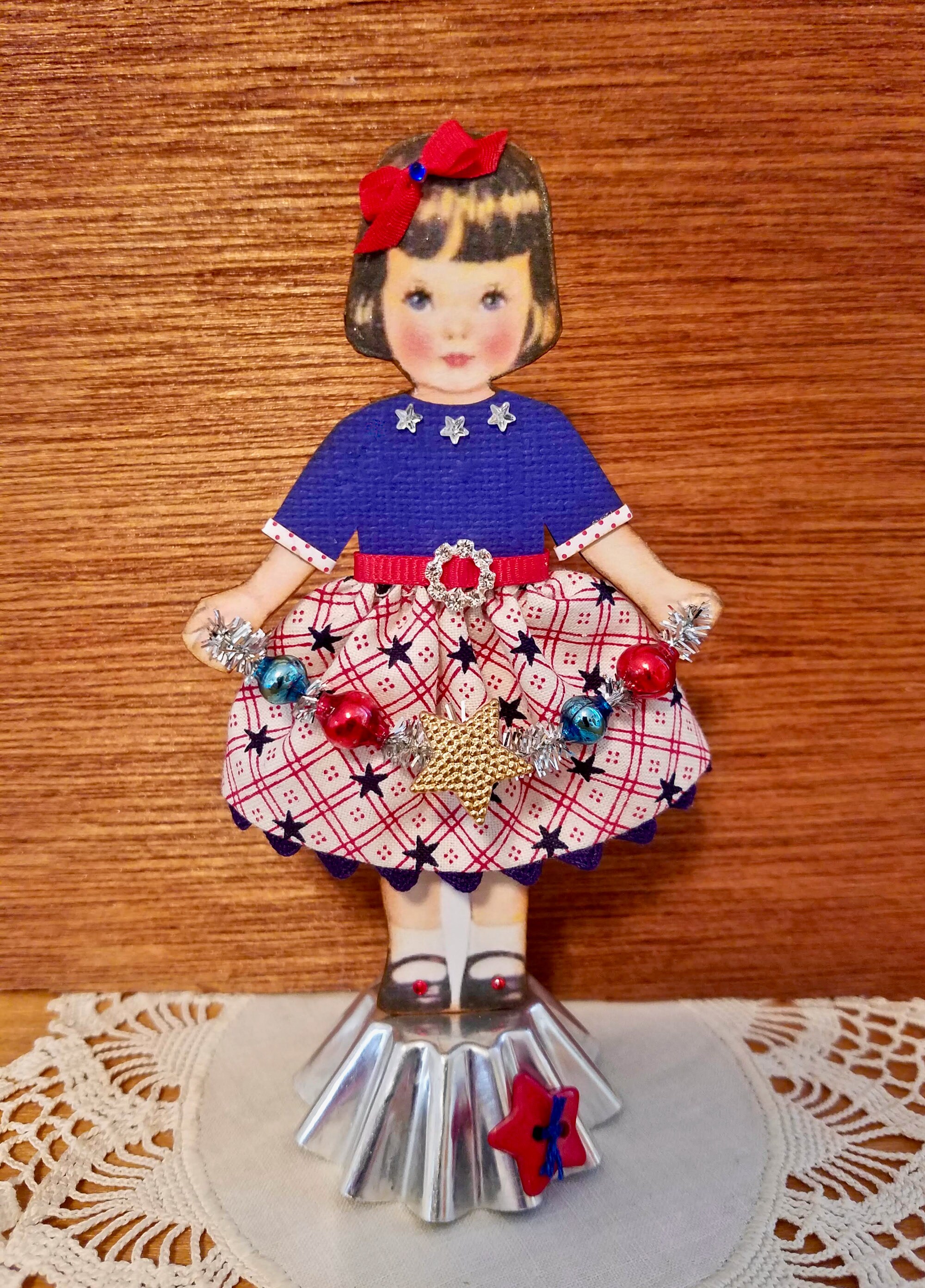 Handmade Patriotic Paper Doll Fourth of July Paper Doll | Etsy