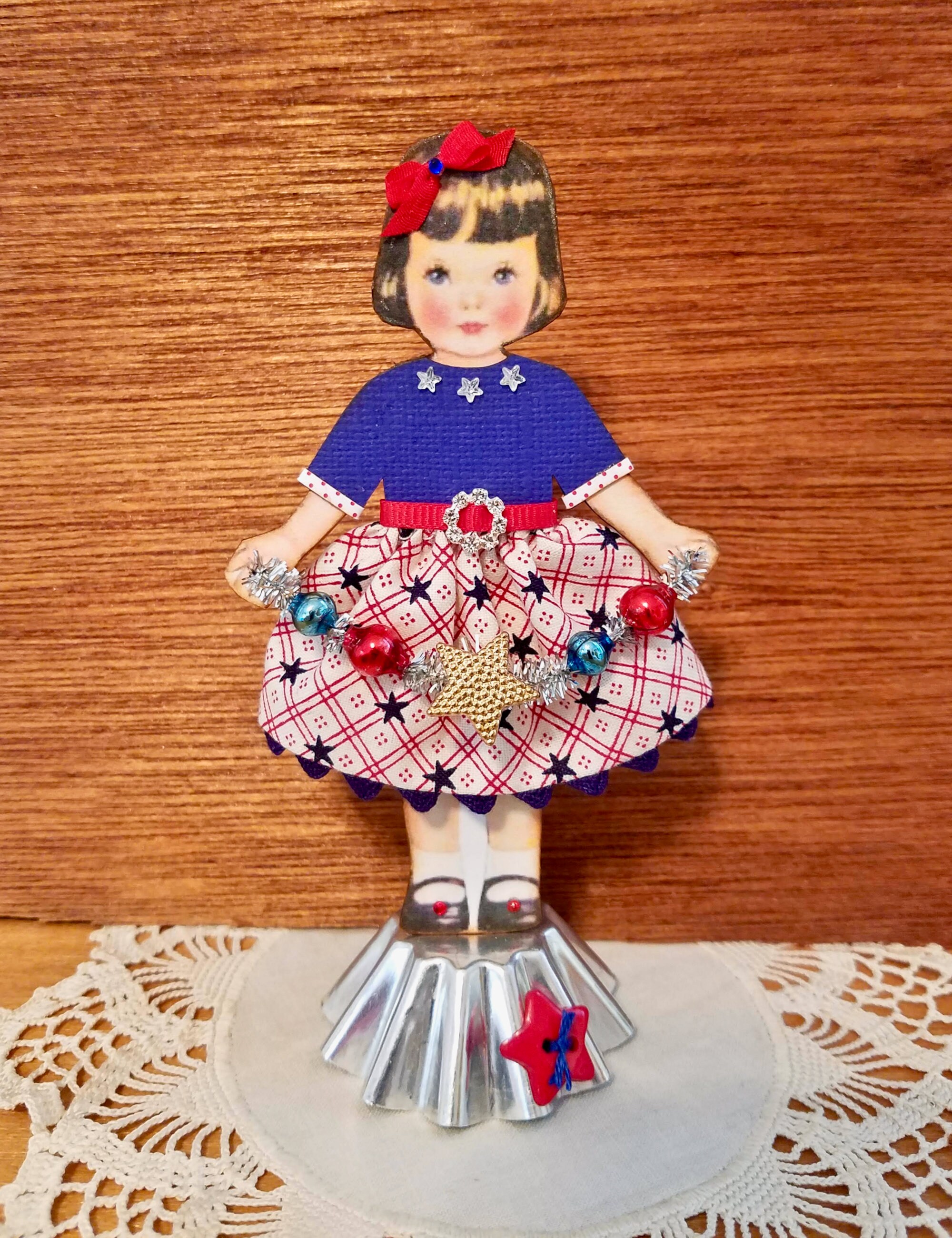 Handmade Patriotic Paper Doll Fourth of July Paper Doll | Etsy