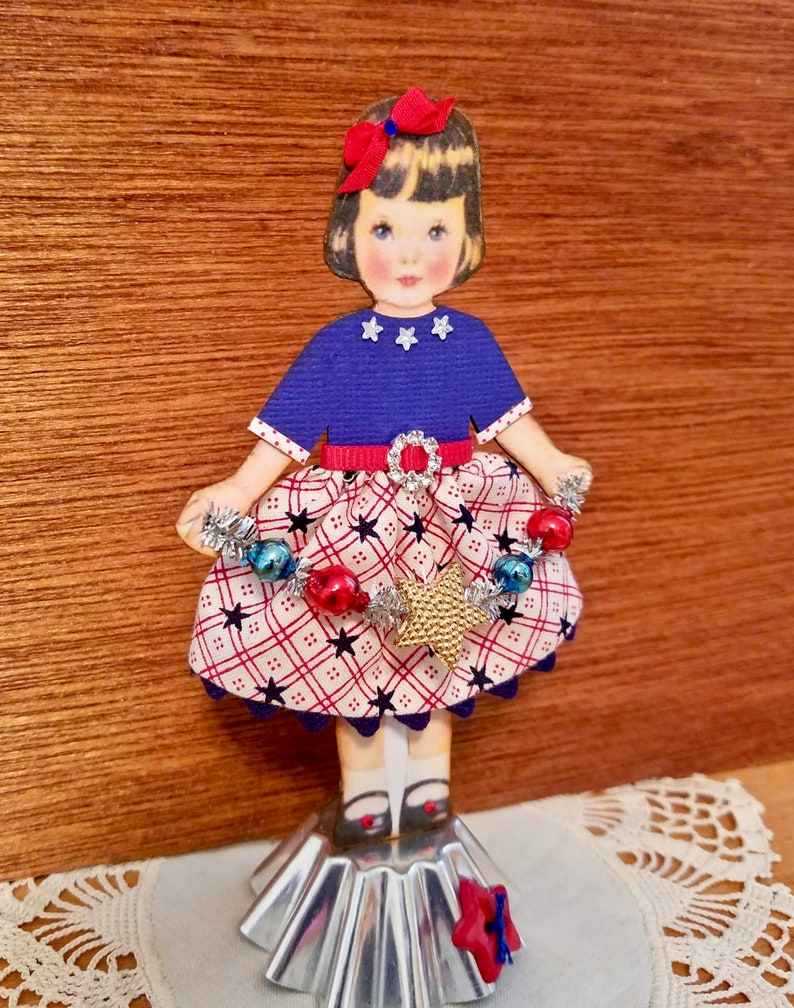 Handmade Patriotic Paper Doll Fourth of July Paper Doll | Etsy