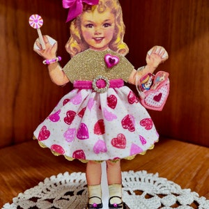 Valentine Paper Doll, Handmade Paper Doll, Valentine Tart Tin ...