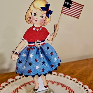 Handmade Patriotic Paper Doll Fourth of July Paper Doll - Etsy