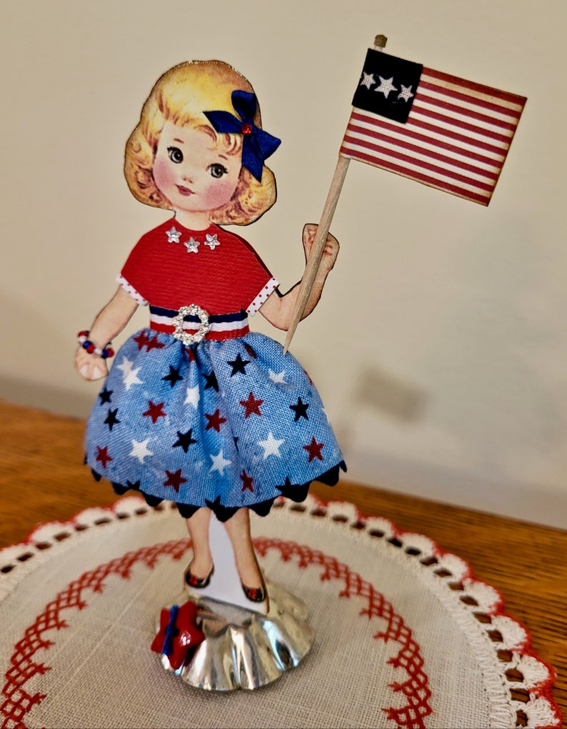 Handmade Patriotic Paper Doll Fourth of July Paper Doll - Etsy