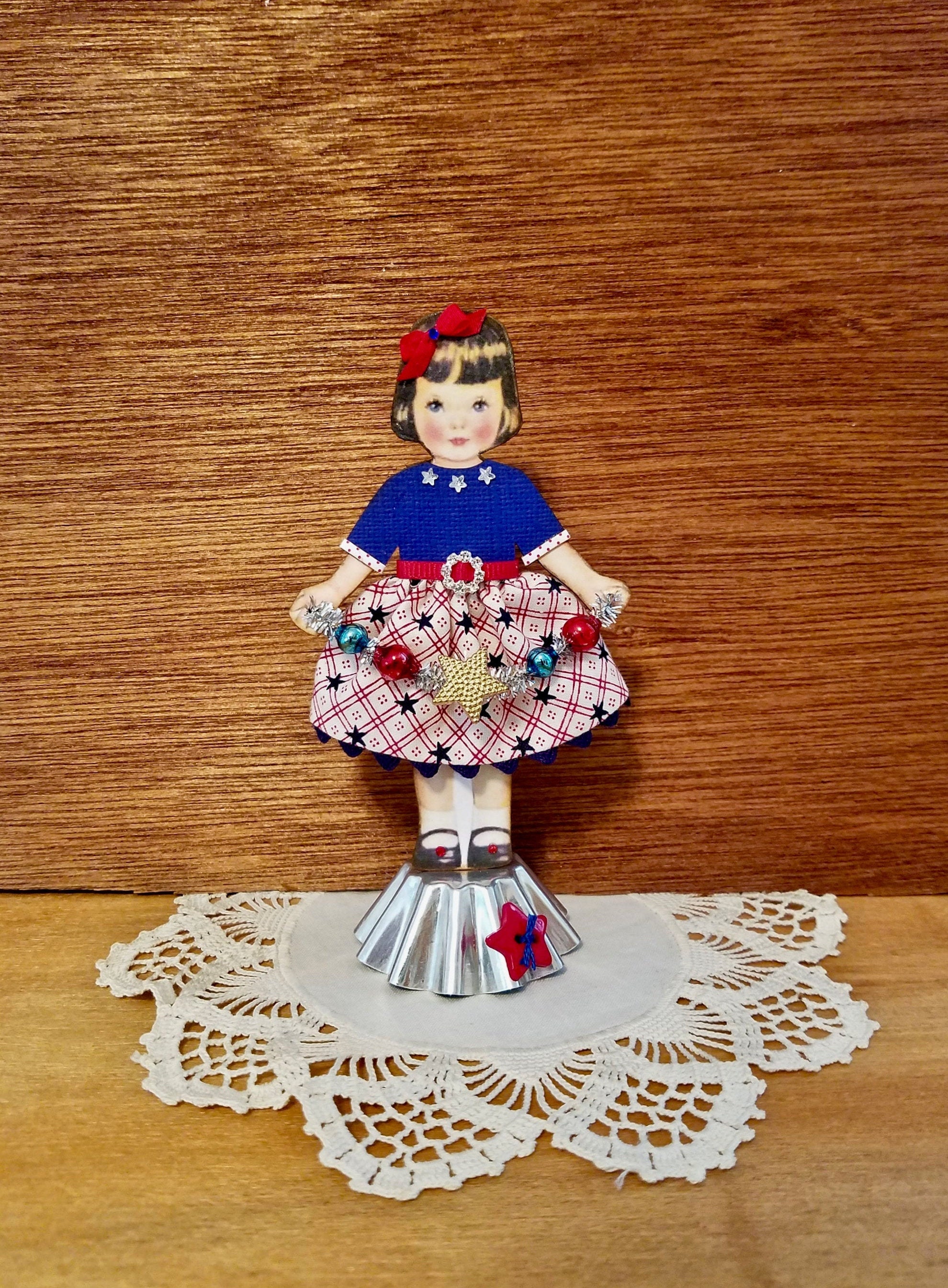 Handmade Patriotic Paper Doll Fourth of July Paper Doll | Etsy