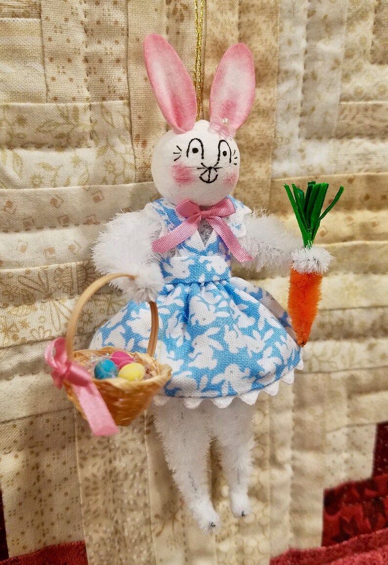 Bump Chenille Easter Bunny Spun Cotton Head Easter Feather - Etsy