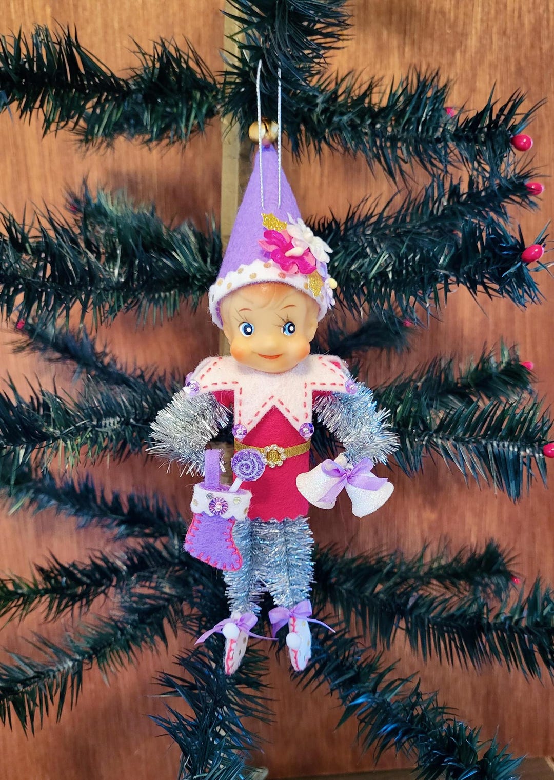 Elf Ornament, Christmas Elf, Handmade Elf, Pipe Cleaner Elf, Felt Elf ...