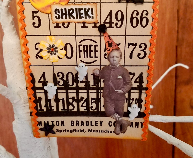 Handmade Halloween Bingo Card Halloween Feather Tree | Etsy