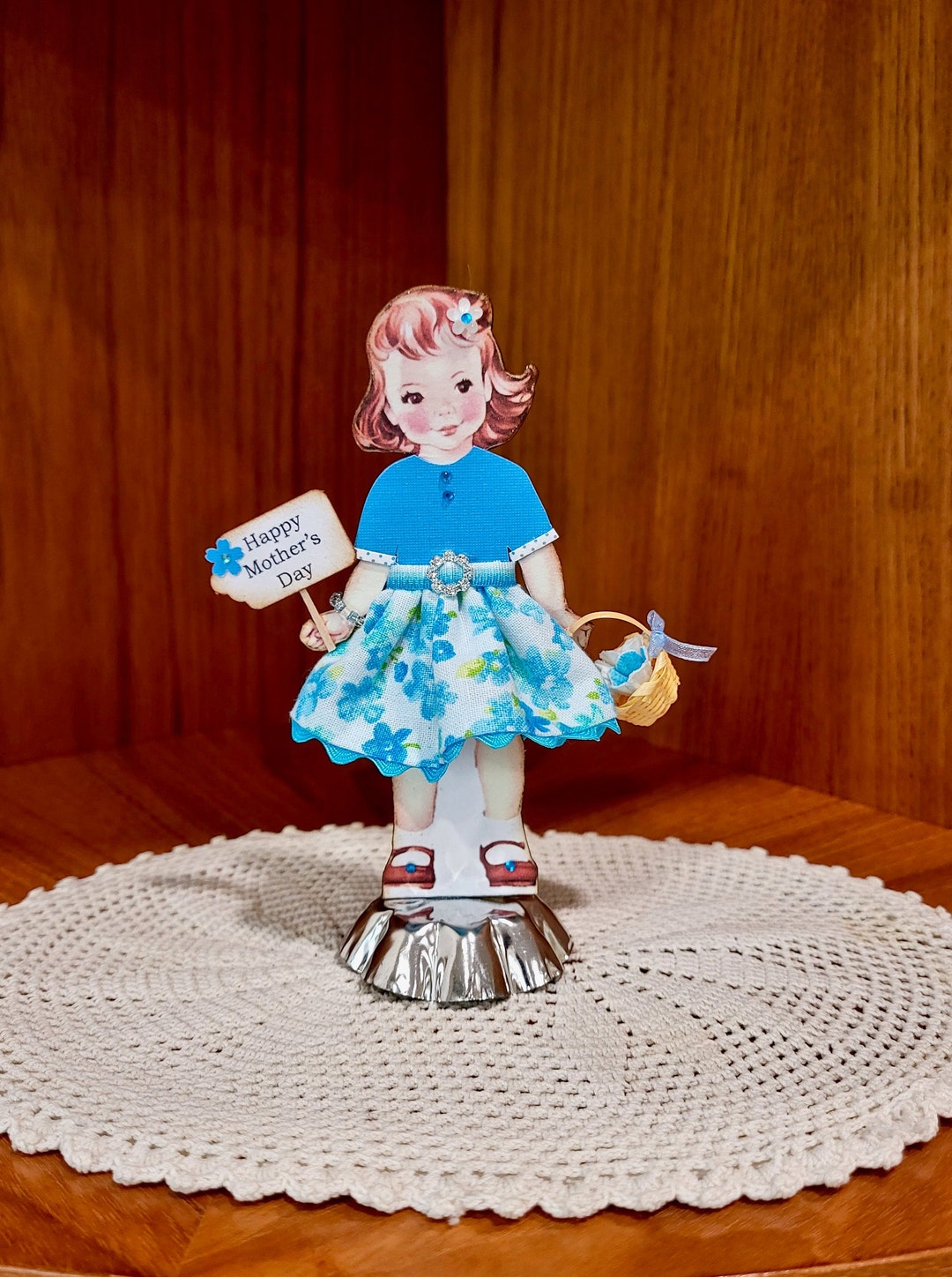 Mother's Day Paper Doll, Altered Paper Doll, Mixed Media Paper Doll ...