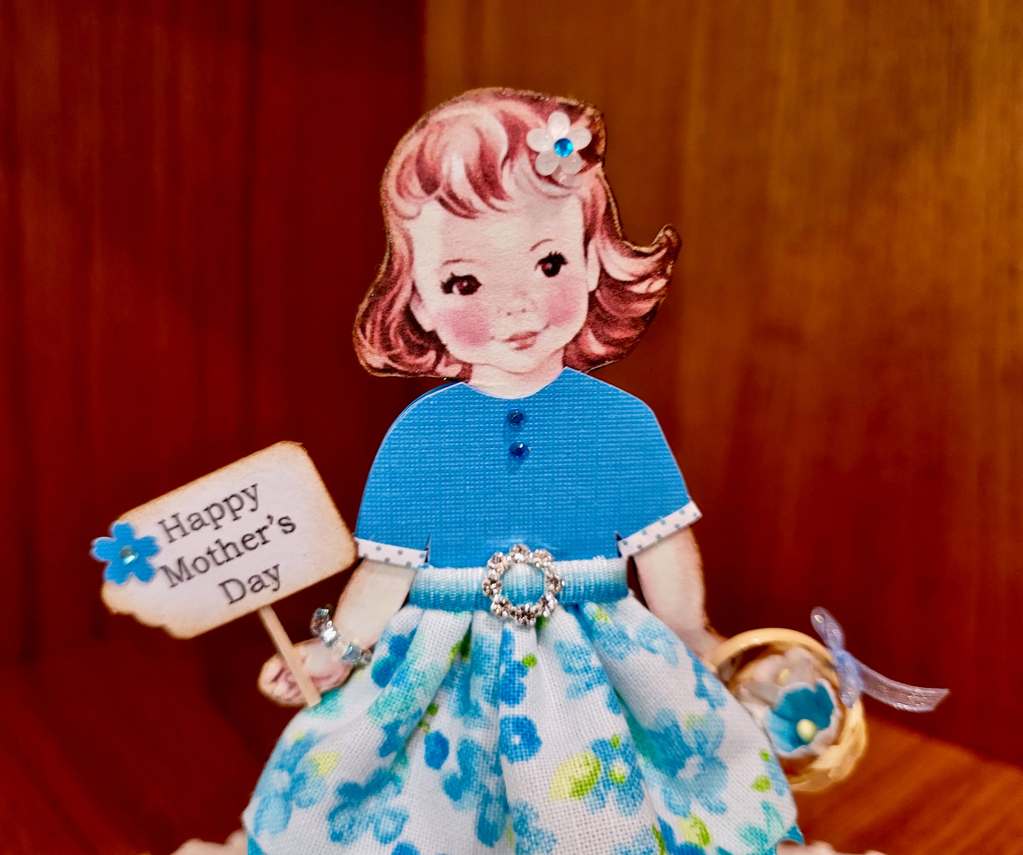 Mother's Day Paper Doll Altered Paper Doll Mixed Media - Etsy