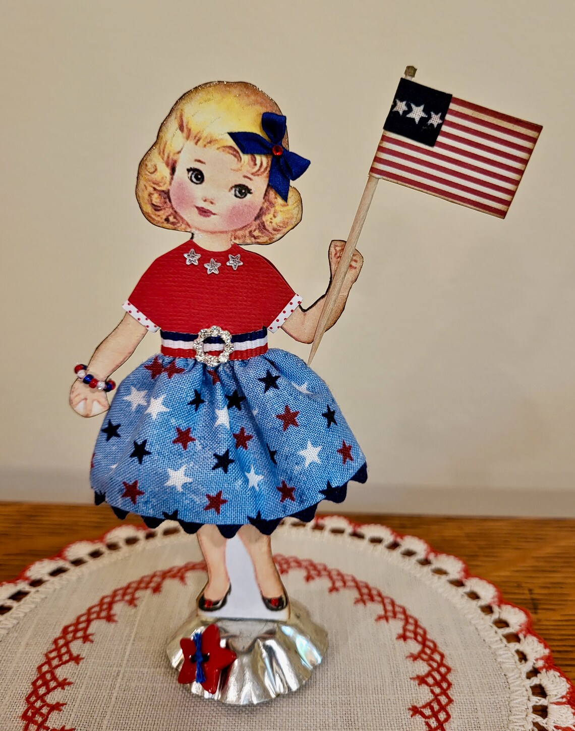 Handmade Patriotic Paper Doll Fourth of July Paper Doll - Etsy
