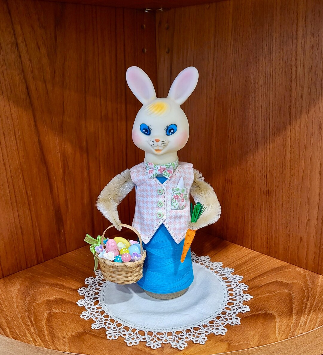 Handmade Easter Bunny, Vintage Style Easter Bunny, Decorated Easter ...