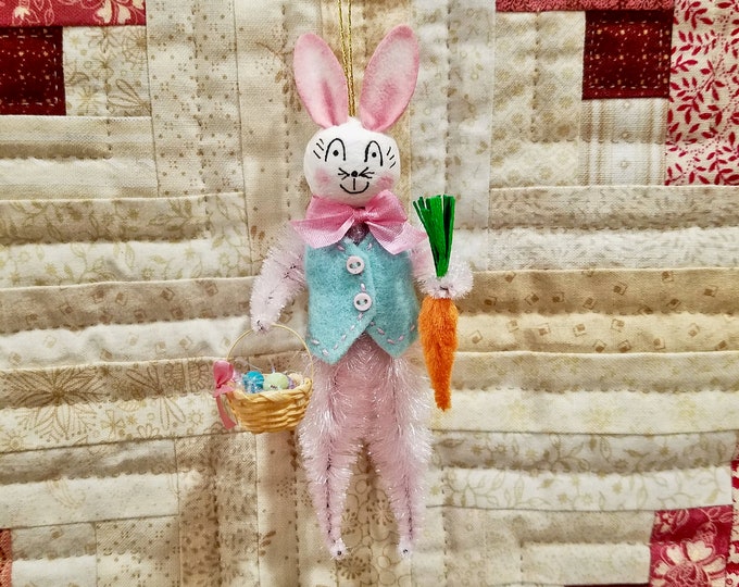 Bump Chenille Easter Bunny, Spun Cotton Head, Easter Feather Tree ...