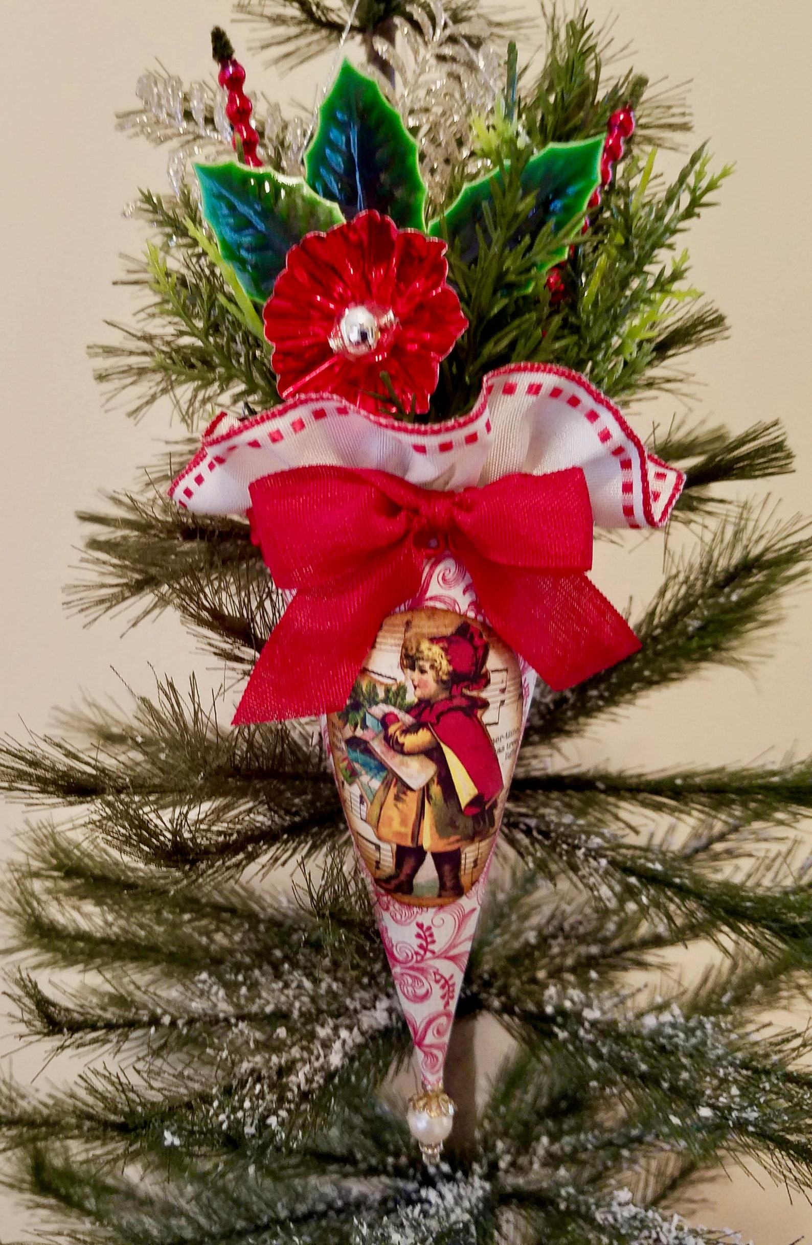 Victorian Christmas Cone Christmas Tussie Mussie Handmade | Etsy