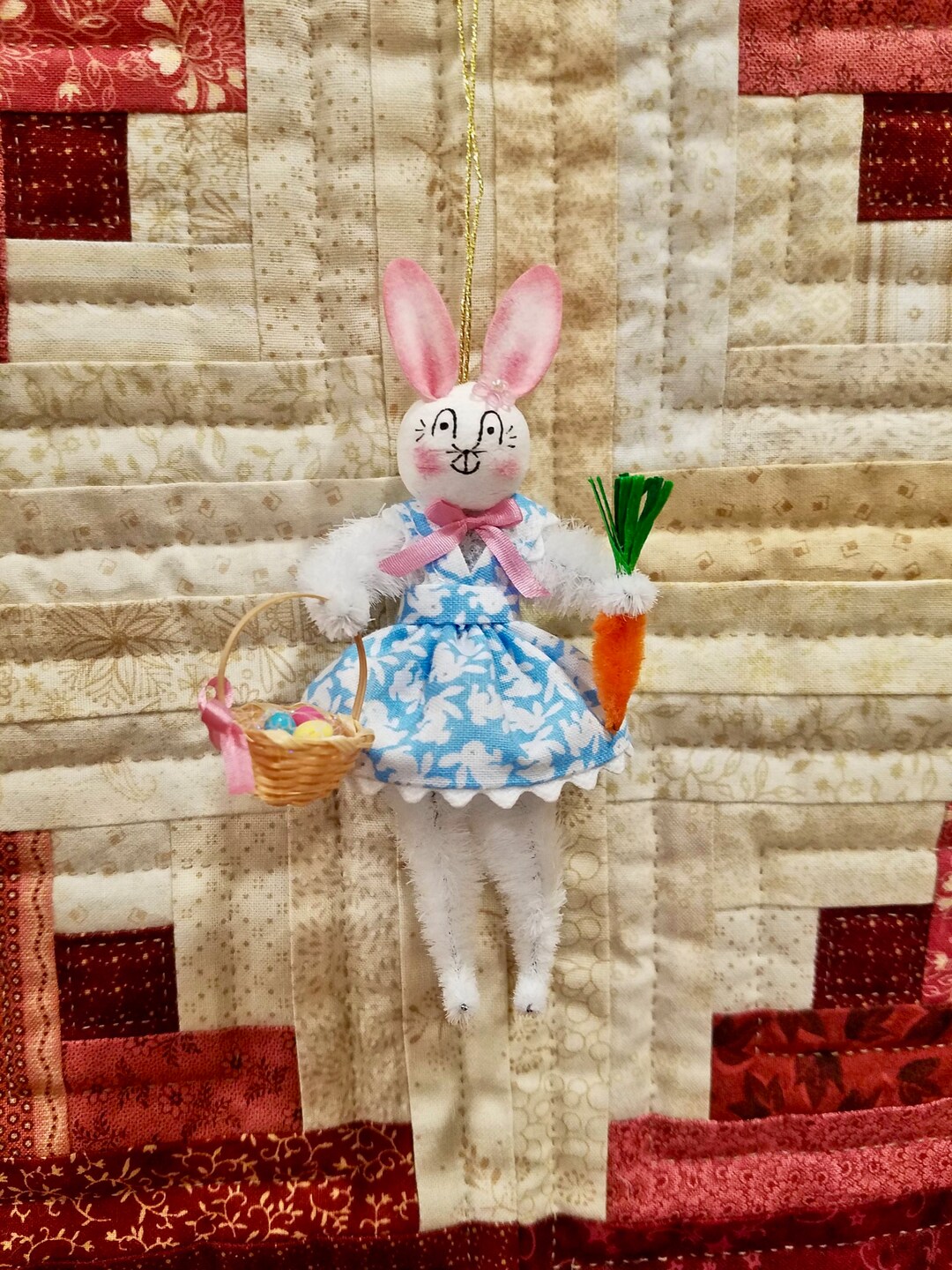 Bump Chenille Easter Bunny, Spun Cotton Head, Easter Feather Tree ...