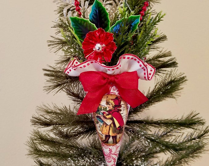 Victorian Christmas Cone, Christmas Tussie Mussie, Handmade Ornament ...