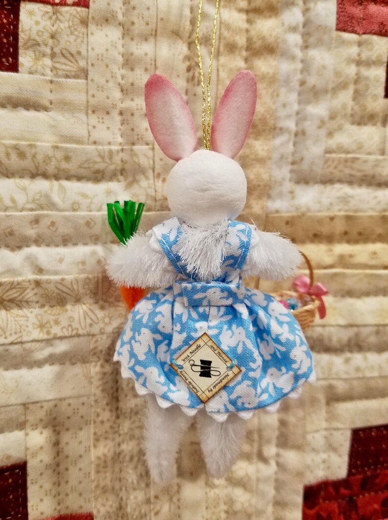 Bump Chenille Easter Bunny Spun Cotton Head Easter Feather - Etsy