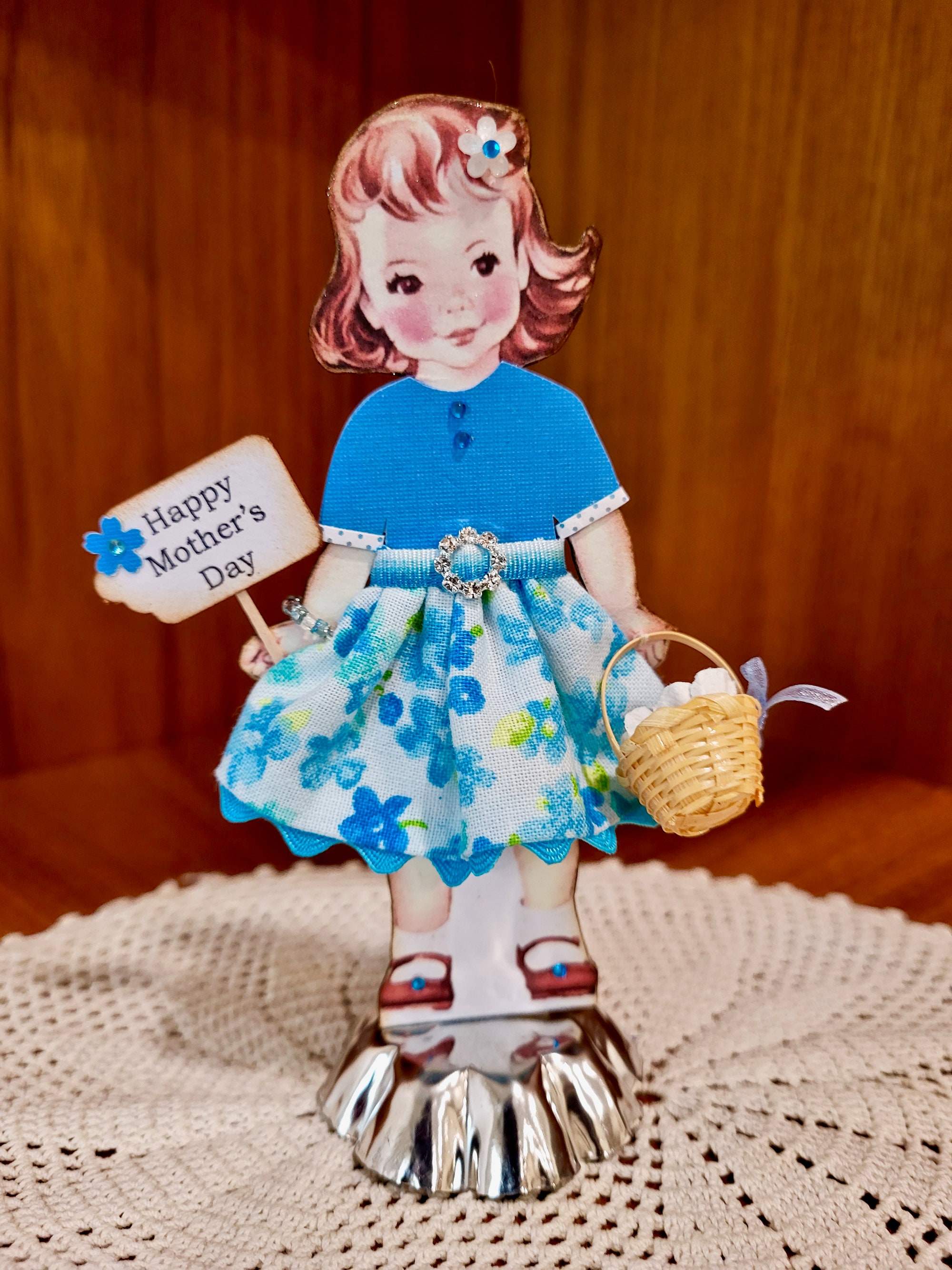 Mother's Day Paper Doll Altered Paper Doll Mixed Media - Etsy